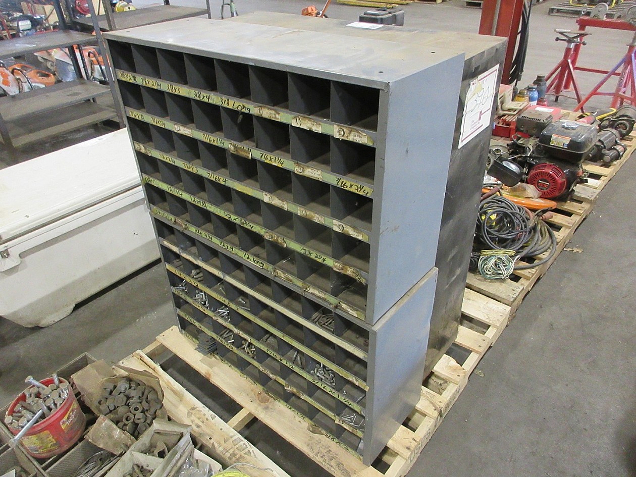(2) HARDWARE BINS WITH CONTENTS