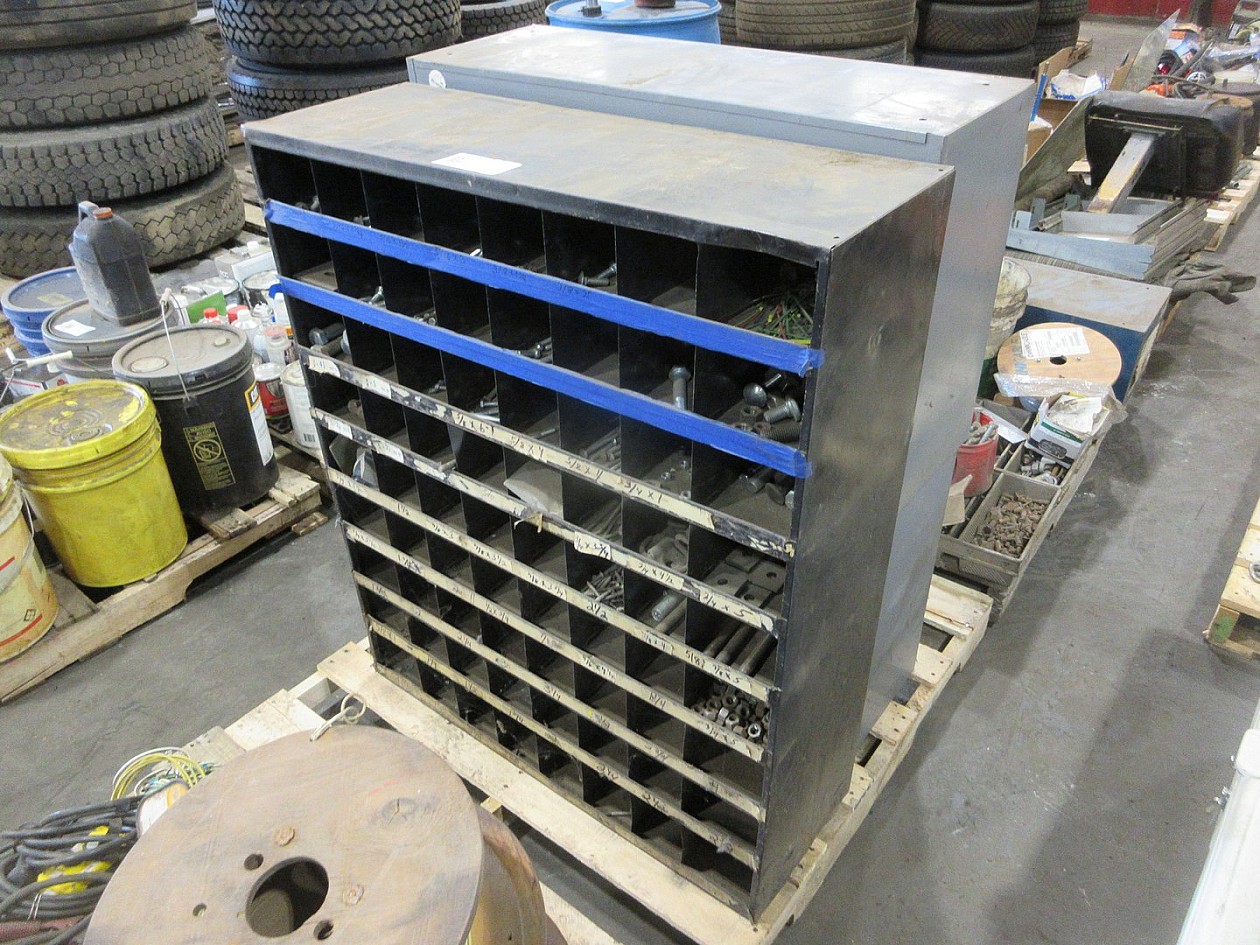 (2) HARDWARE BINS WITH CONTENTS