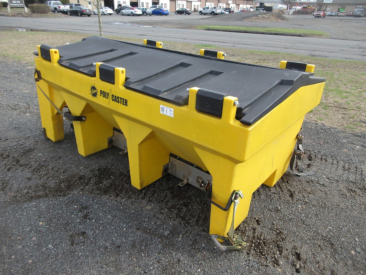 7' FISHER POLY CASTER SAND/SALT SPREADER